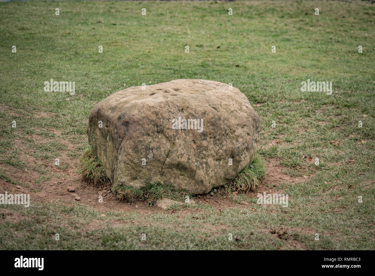 Eyam boundary stone Stock Photo - Alamy