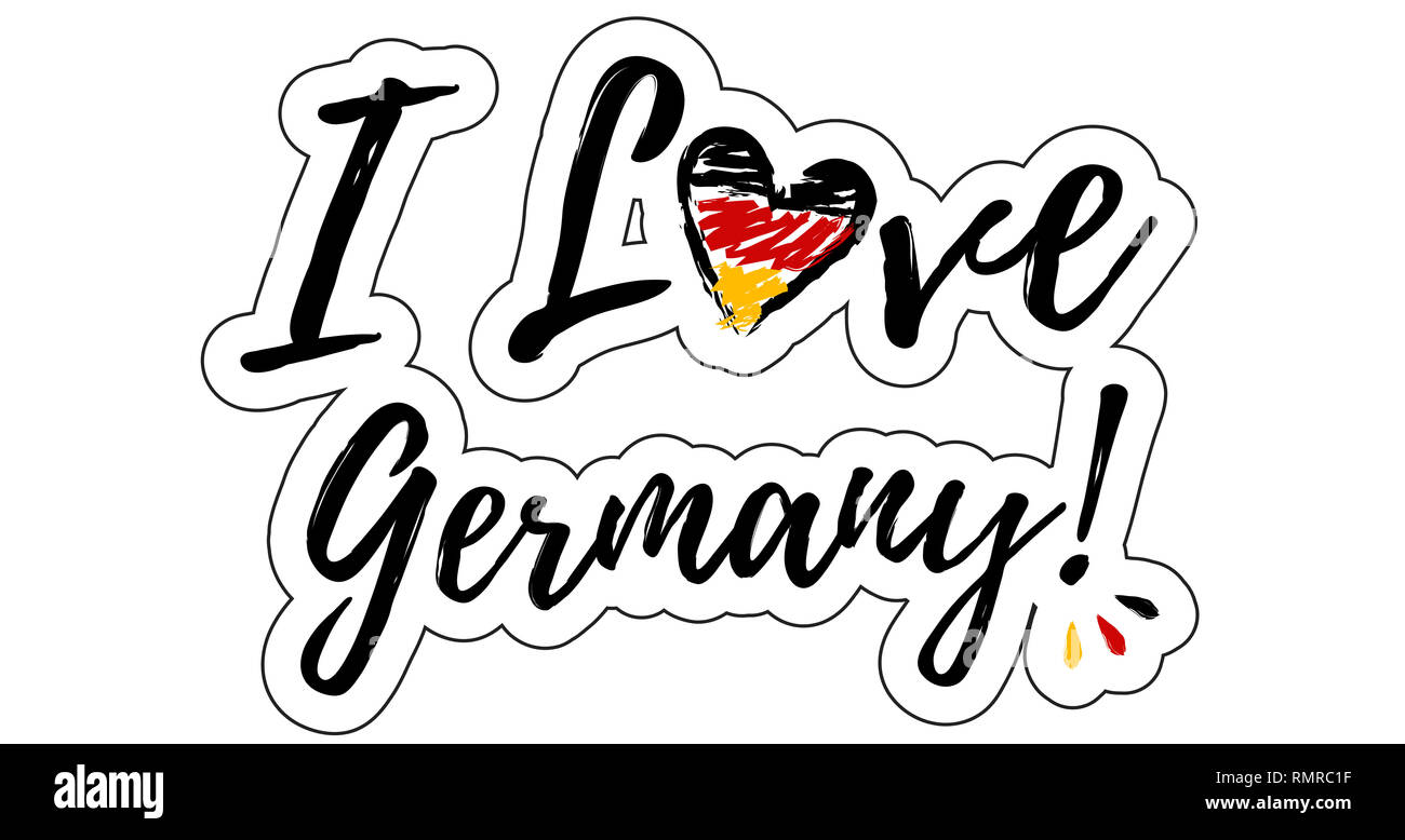 I love Germany Illustration with heart Stock Photo - Alamy