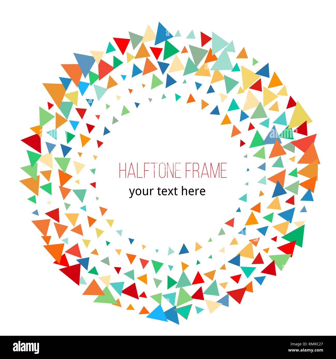 color triangle halftone frame. design vector illustration Stock Vector ...