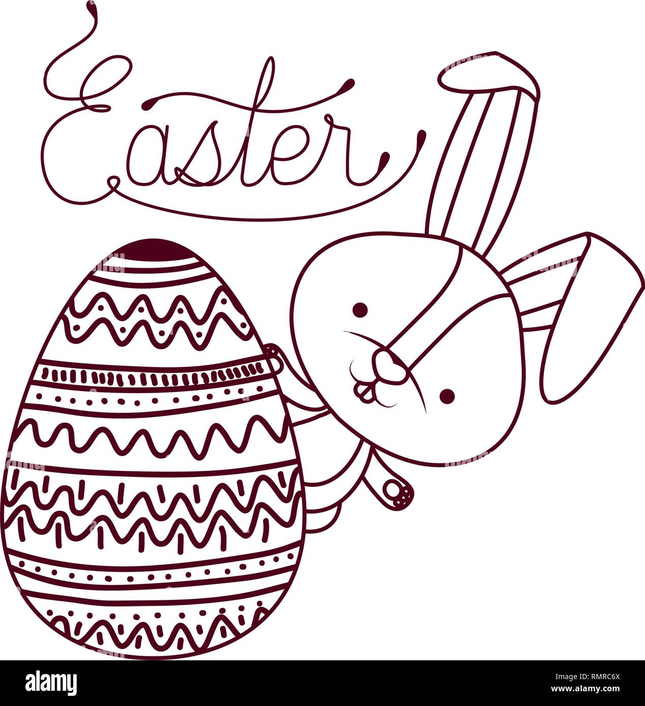 easter label with bunny isolated icon Stock Vector Image & Art - Alamy