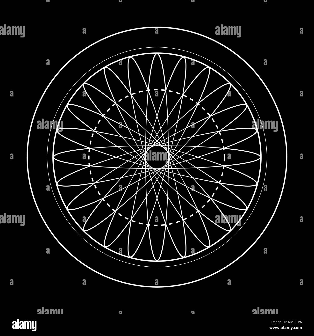 sacred geometry symbol illustration. Energy rotated circles Stock ...