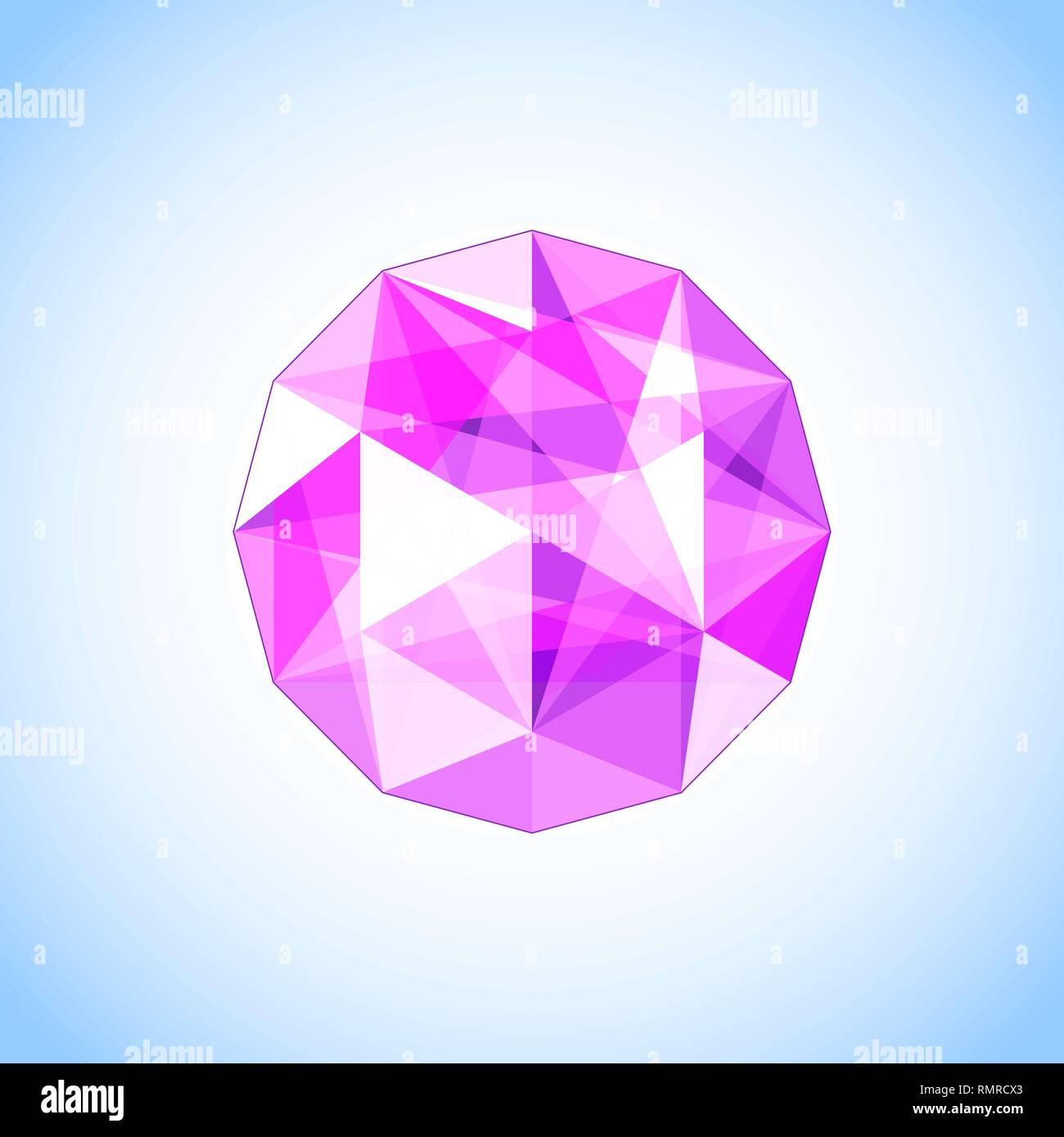 Realistic purple amethyst shaped. Gem. Vector illustration Stock Vector ...
