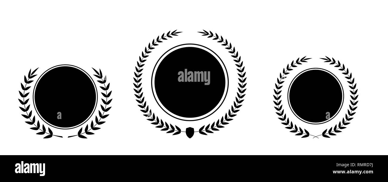 Best award Vector award laurel wreath set. Winner label, leaf symbol ...