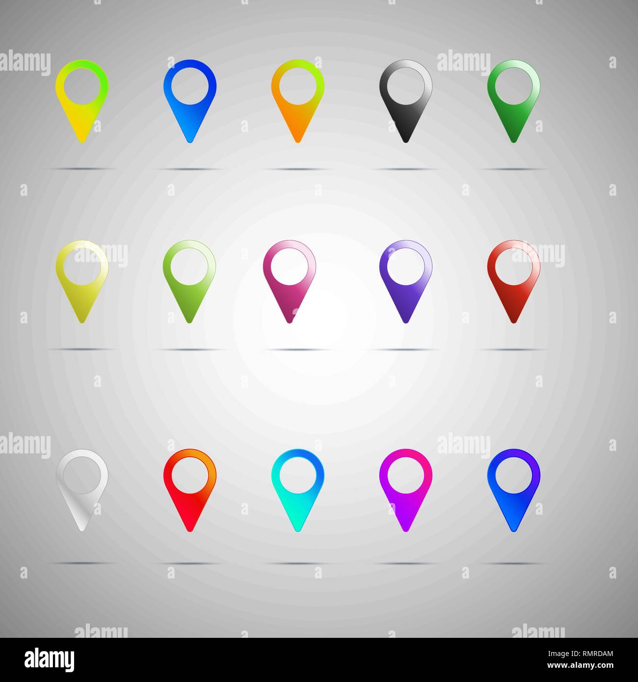 Colorful map pointer icon set. Vector design elements collection Stock Vector Image & Art - Alamy