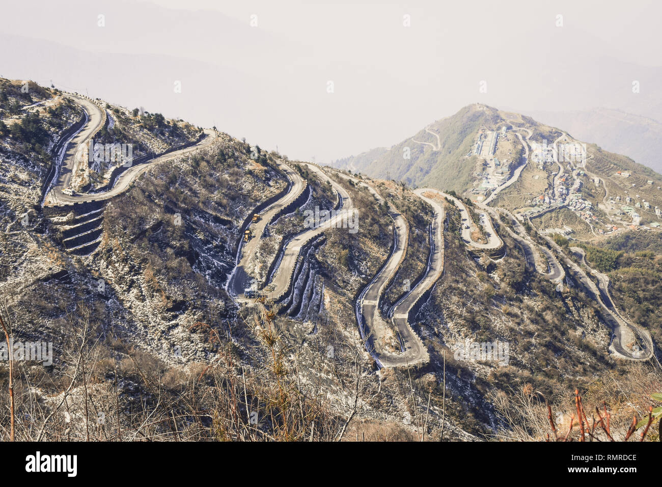 Historic Silk Route with 32 hairpin turns, a winding road from Tibet to ...