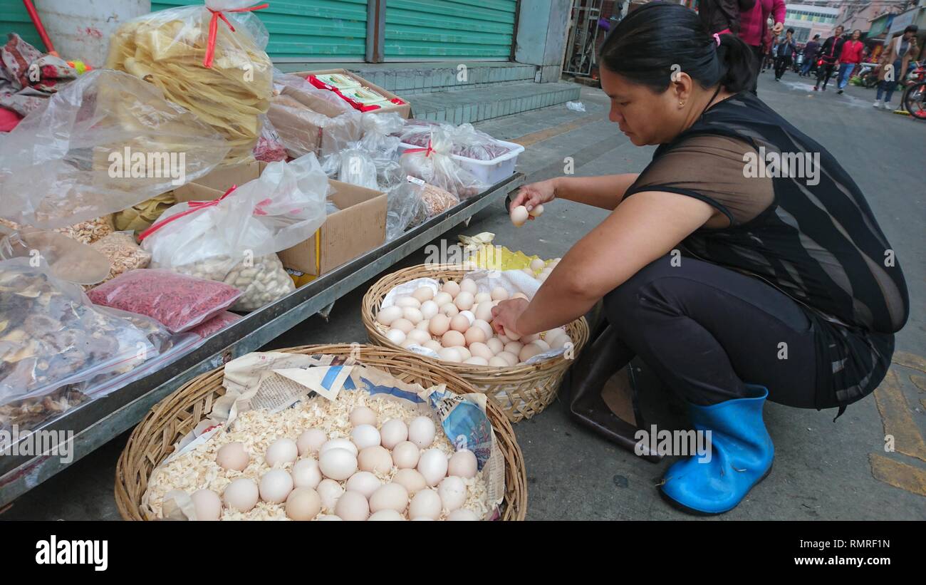 Shenzhen, China: Stores selling chicken, duck and egg products Stock ...
