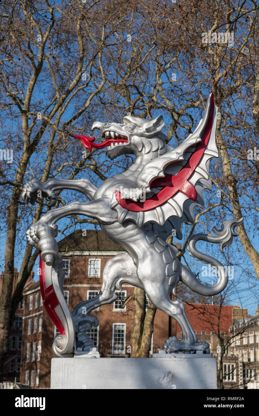 City of London dragon King's Reach marking the boundary between the ...