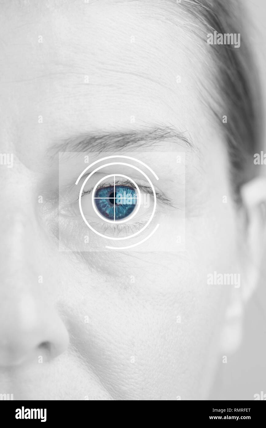 Person eye scanning biometric hi-res stock photography and images - Alamy
