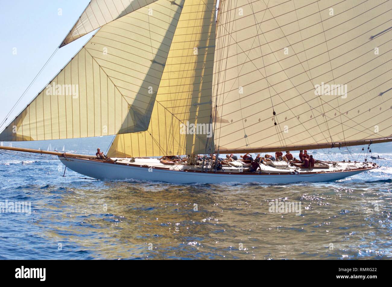 Tuiga 15 metre class classic yacht Stock Photo - Alamy