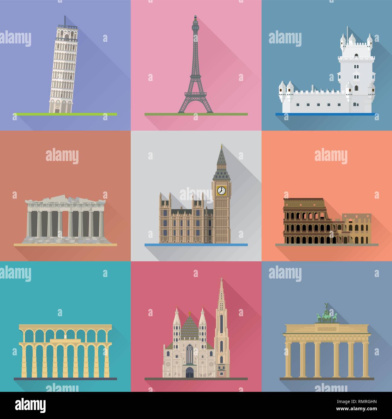Europe Landmarks Clipart