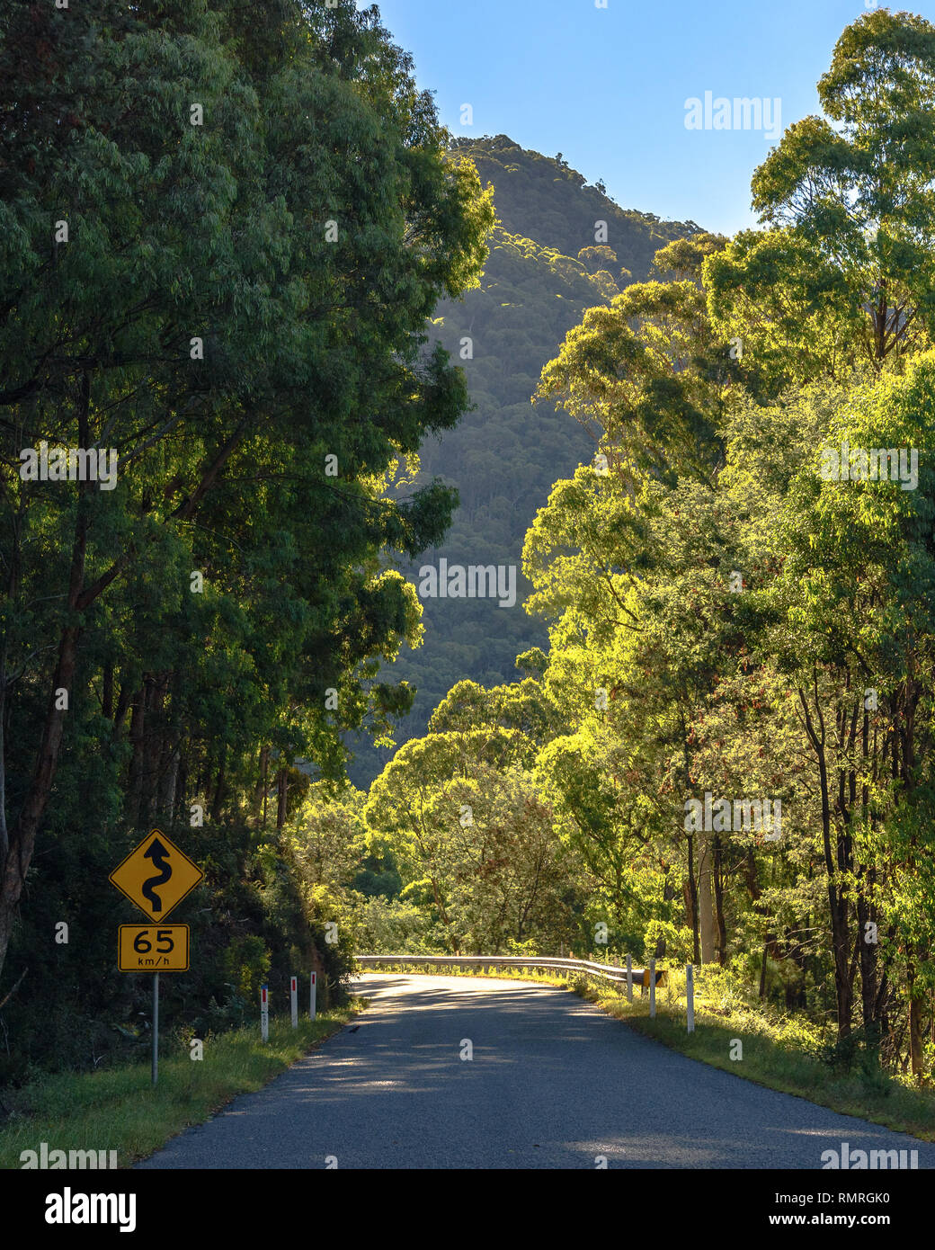 The Alpine Way winding through the Snowy Mountains in Australia in ...