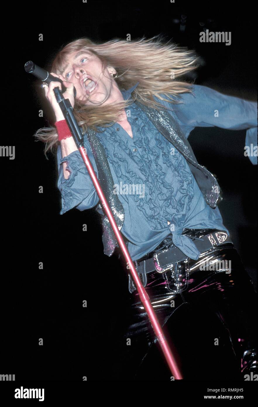 Lead singer Steve Whiteman of the glam metal band Kix is shown ...