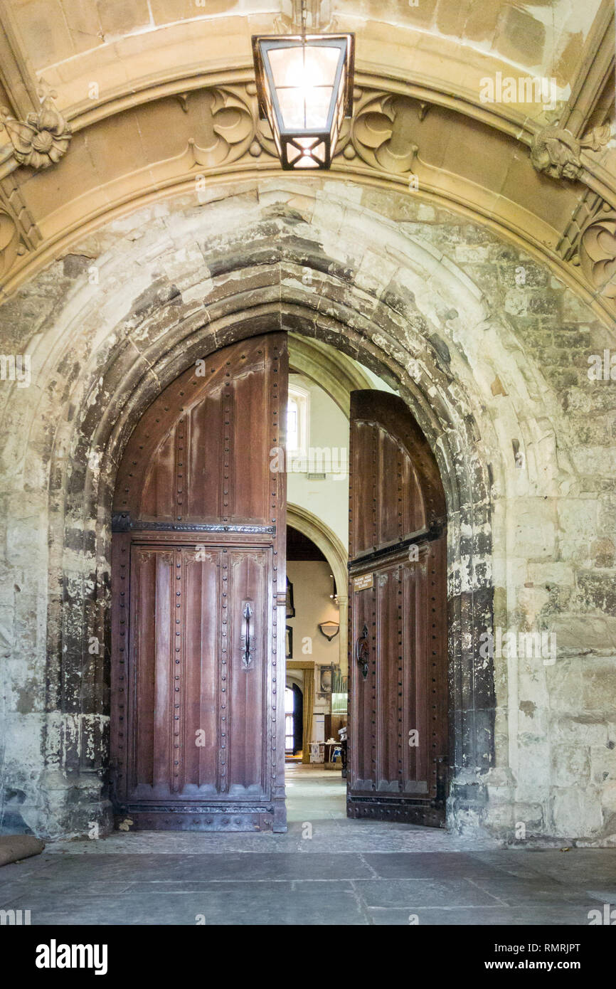 Entrance door to All Saints Church, Maidstone, Kent, UK Stock Photo - Alamy