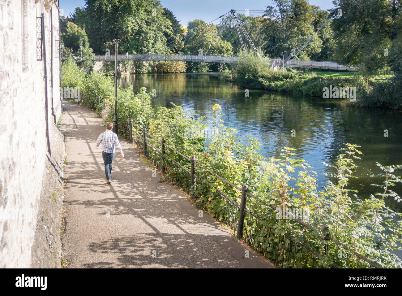 The River Medway and Millennium bridge at Maidstone, Kent, UK Stock ...