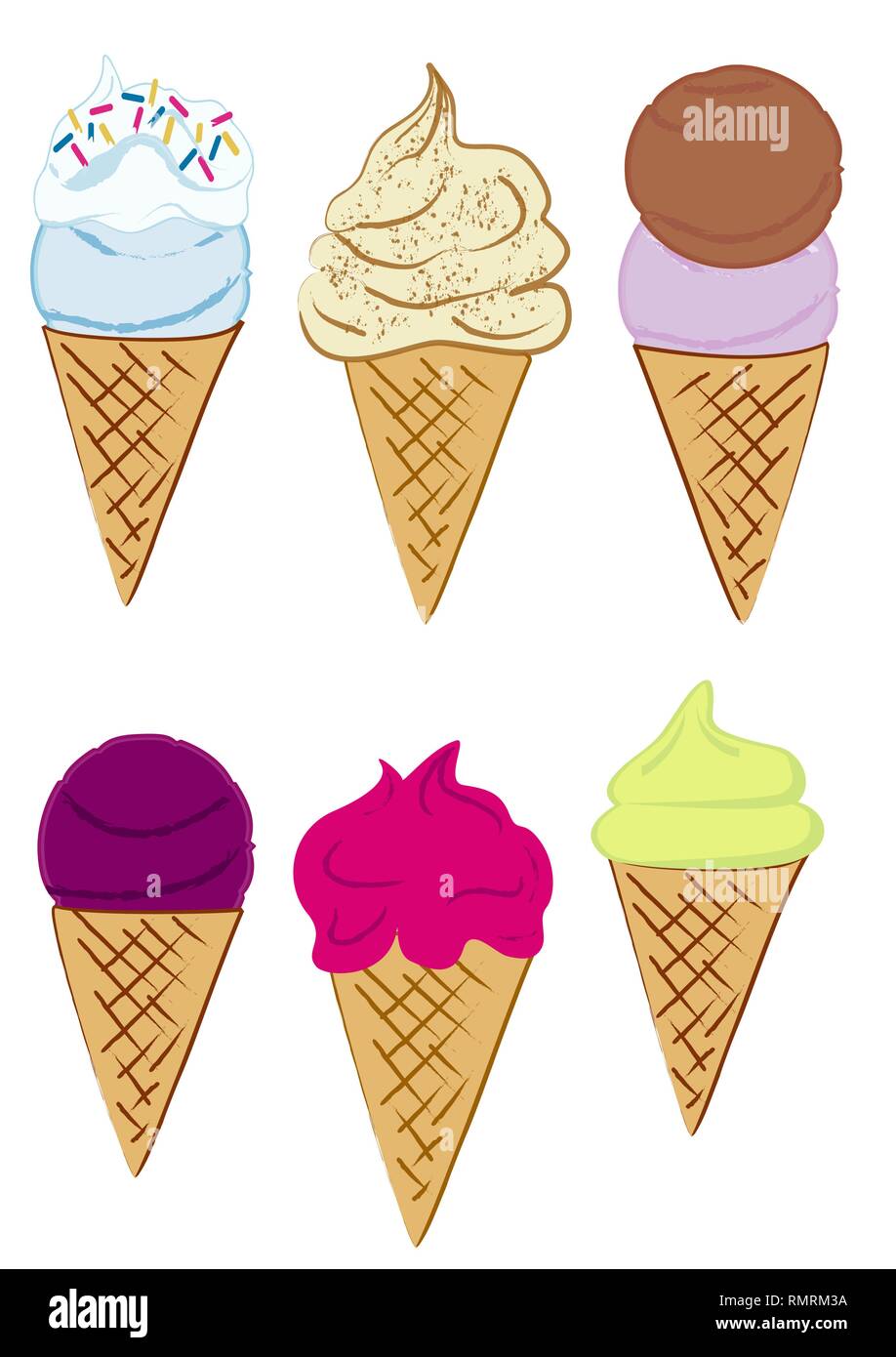 Types ice cream set Cut Out Stock Images & Pictures - Alamy