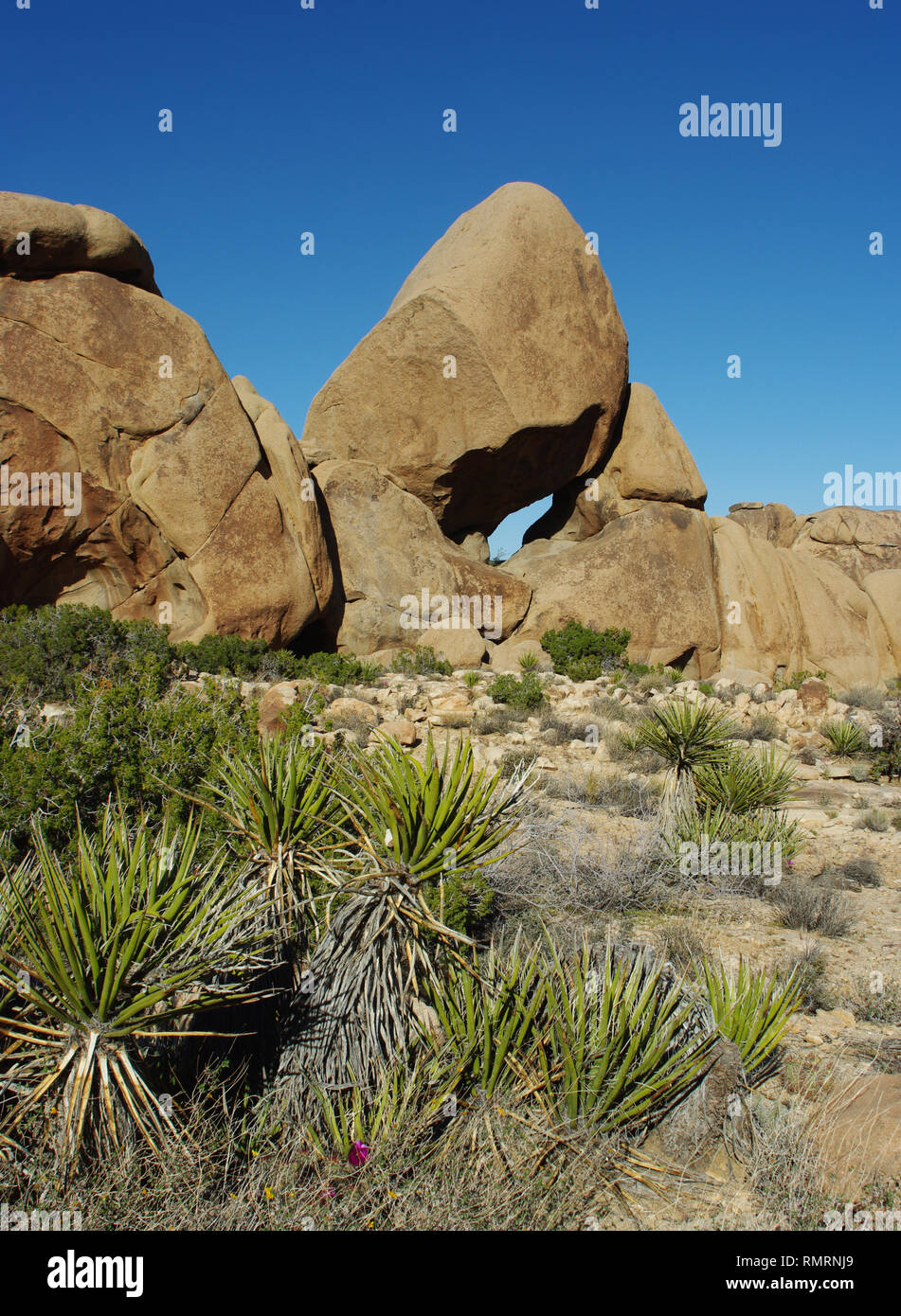 A massive rock formation in the Mojave desert, a favorite of bouldering ...
