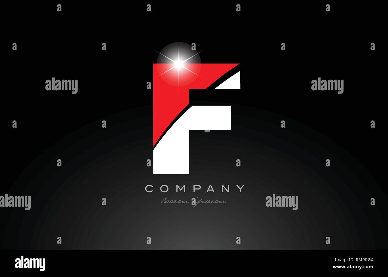 red white color alphabet letter f logo icon design suitable for a company or business Stock ...
