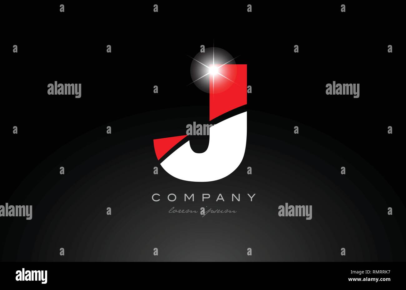 red white color alphabet letter j logo icon design suitable for a ...