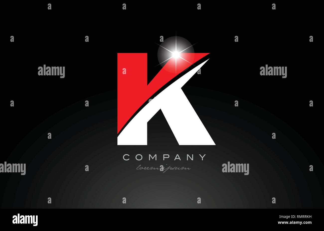 red white color alphabet letter k logo icon design suitable for a ...