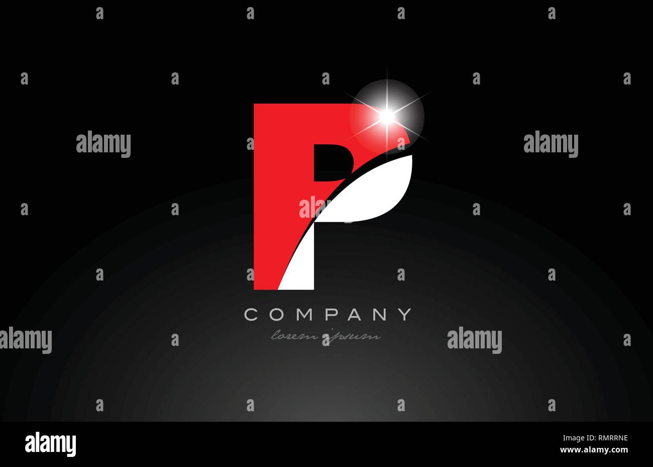 red white color alphabet letter p logo icon design suitable for a ...