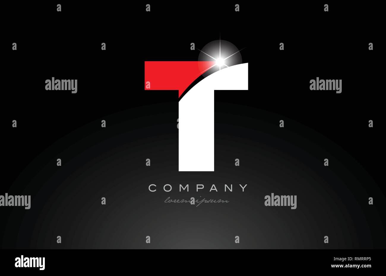 red white color alphabet letter t logo icon design suitable for a ...