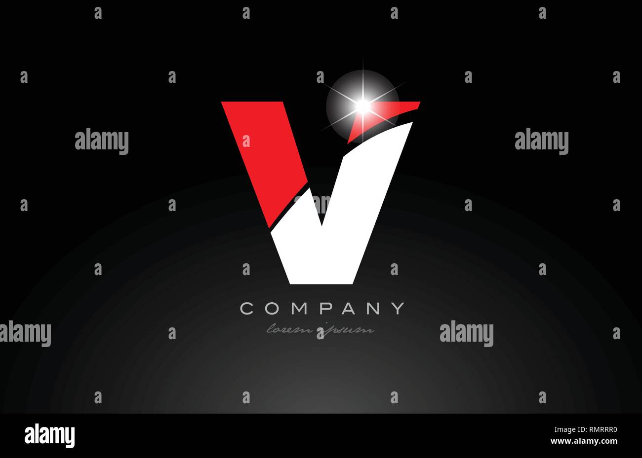 red white color alphabet letter v logo icon design suitable for a ...