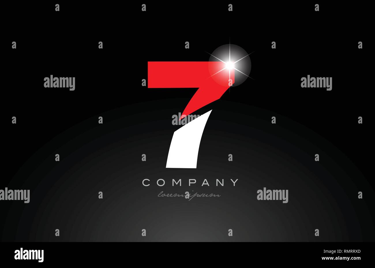 red white color number 7 logo icon design suitable for a company or ...