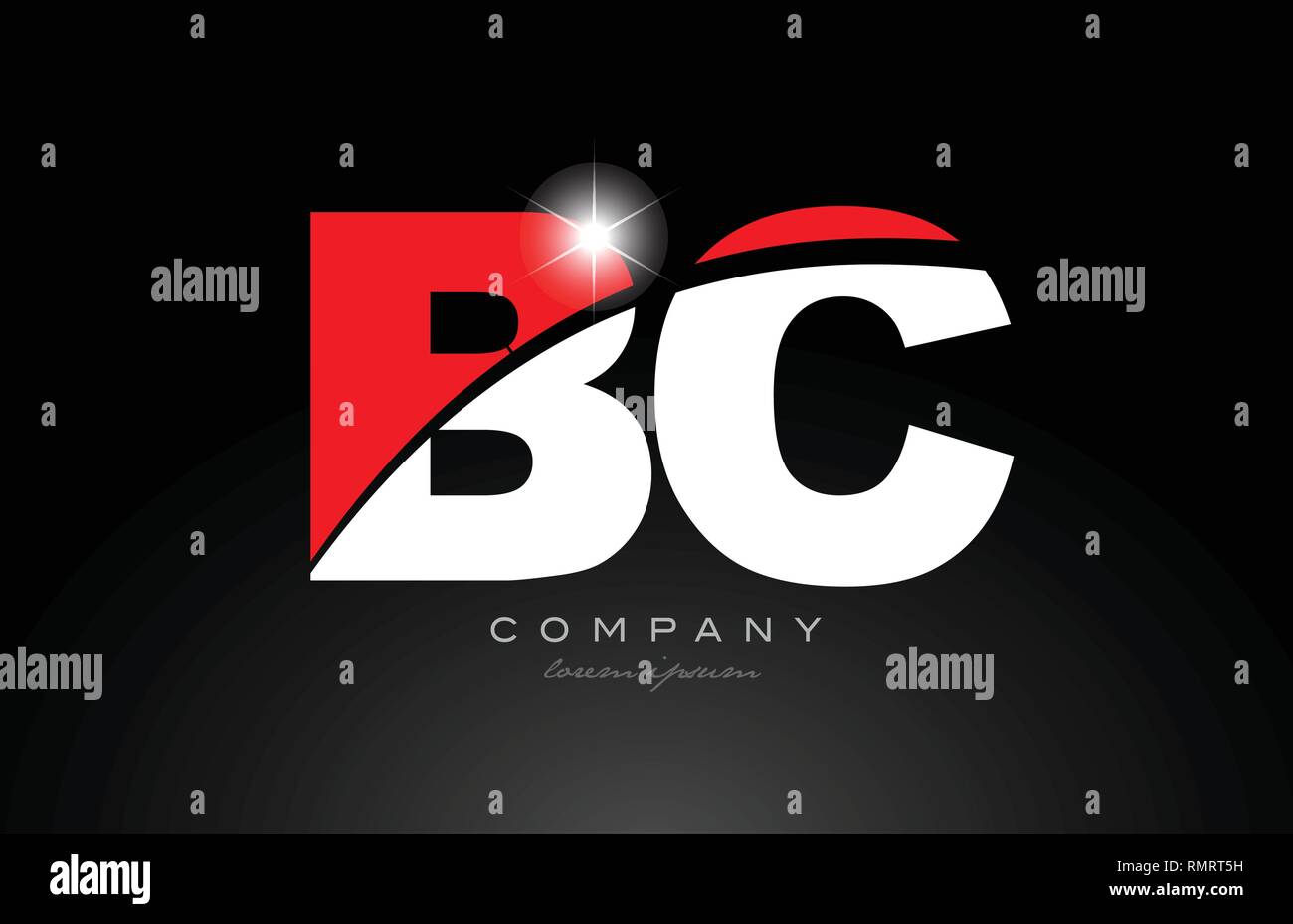 red white color alphabet letter combination bc b c logo icon design ...
