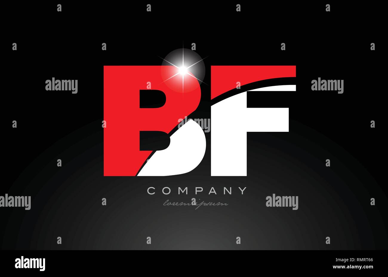 red white color alphabet letter combination bf b f logo icon design ...