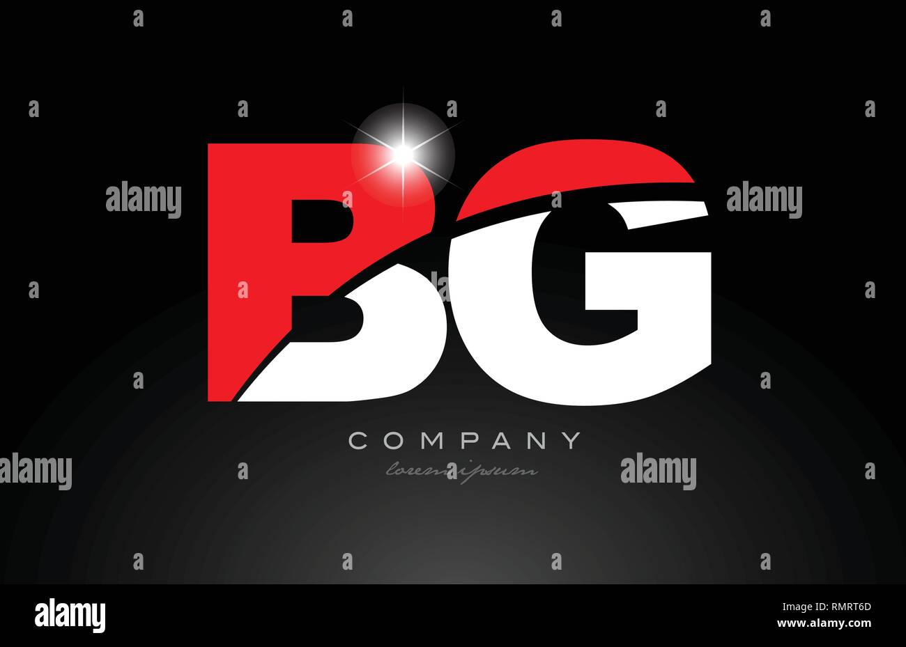 red white color alphabet letter combination bg b g logo icon design ...