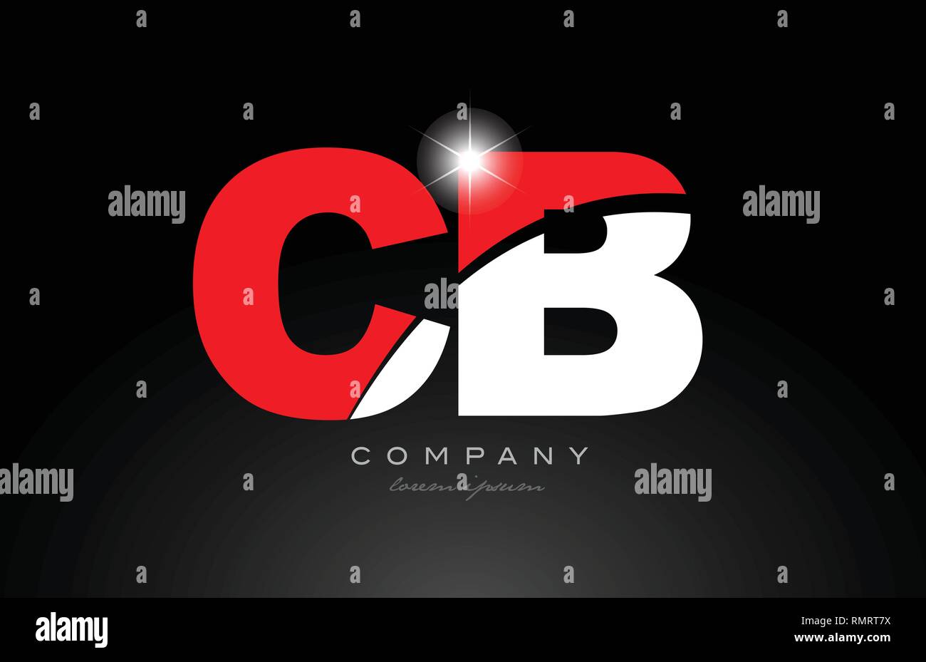 red white color alphabet letter combination cb c b logo icon design ...