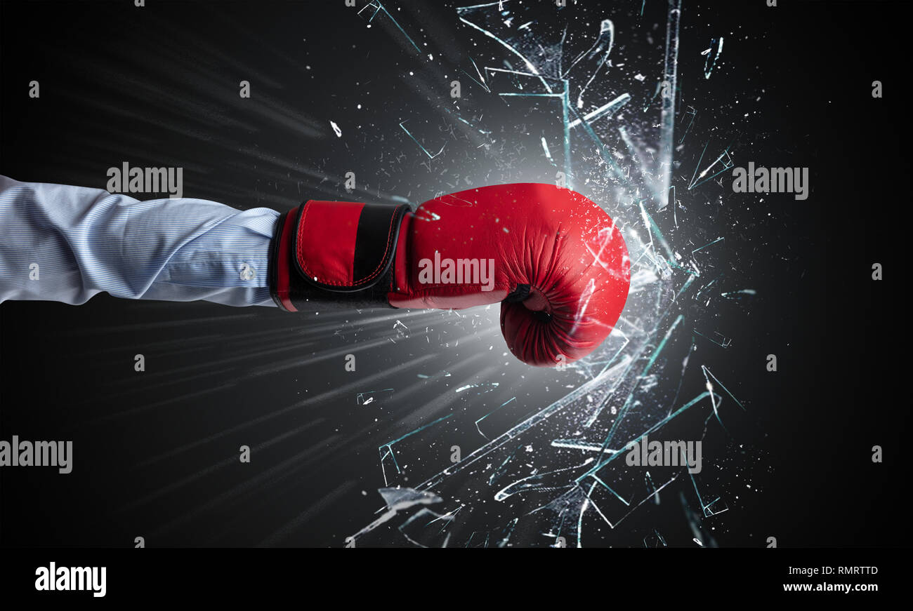 Big hand hits intense and breaks glasses Stock Photo - Alamy