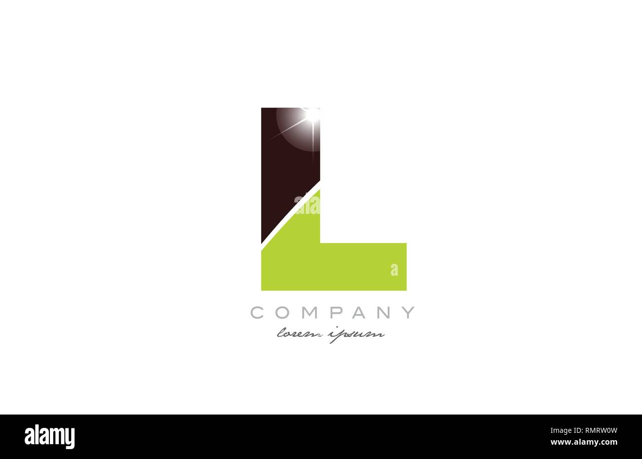letter l alphabet logo icon design with green and brown color suitable ...