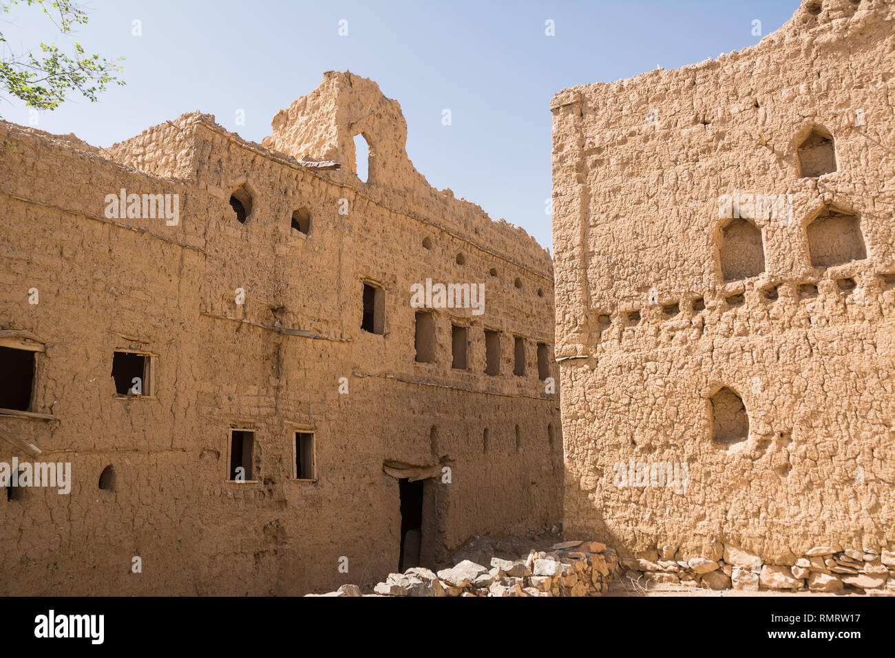 Old mud houses in the old village of Al Hamra (Oman Stock Photo - Alamy