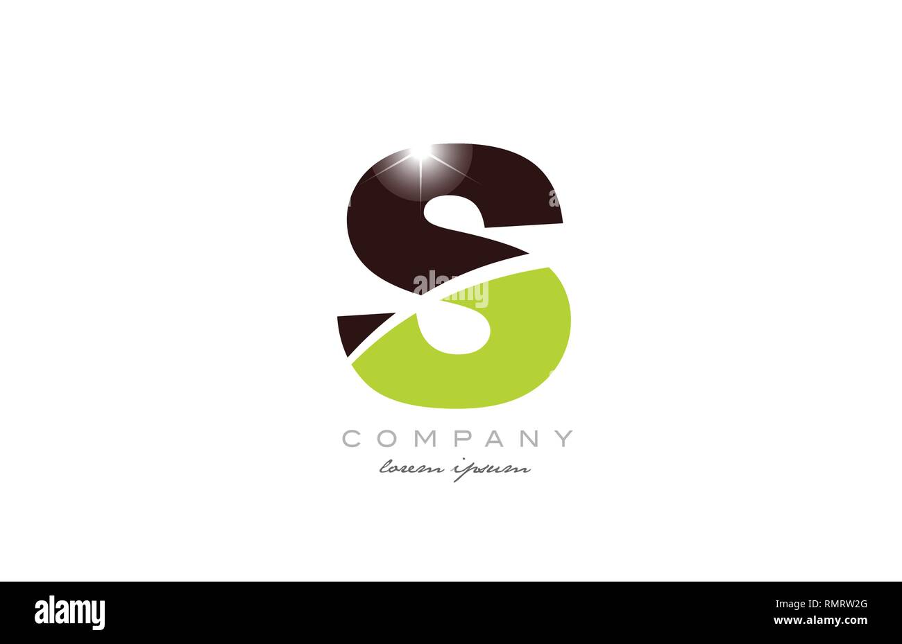 letter s alphabet logo icon design with green and brown color suitable ...