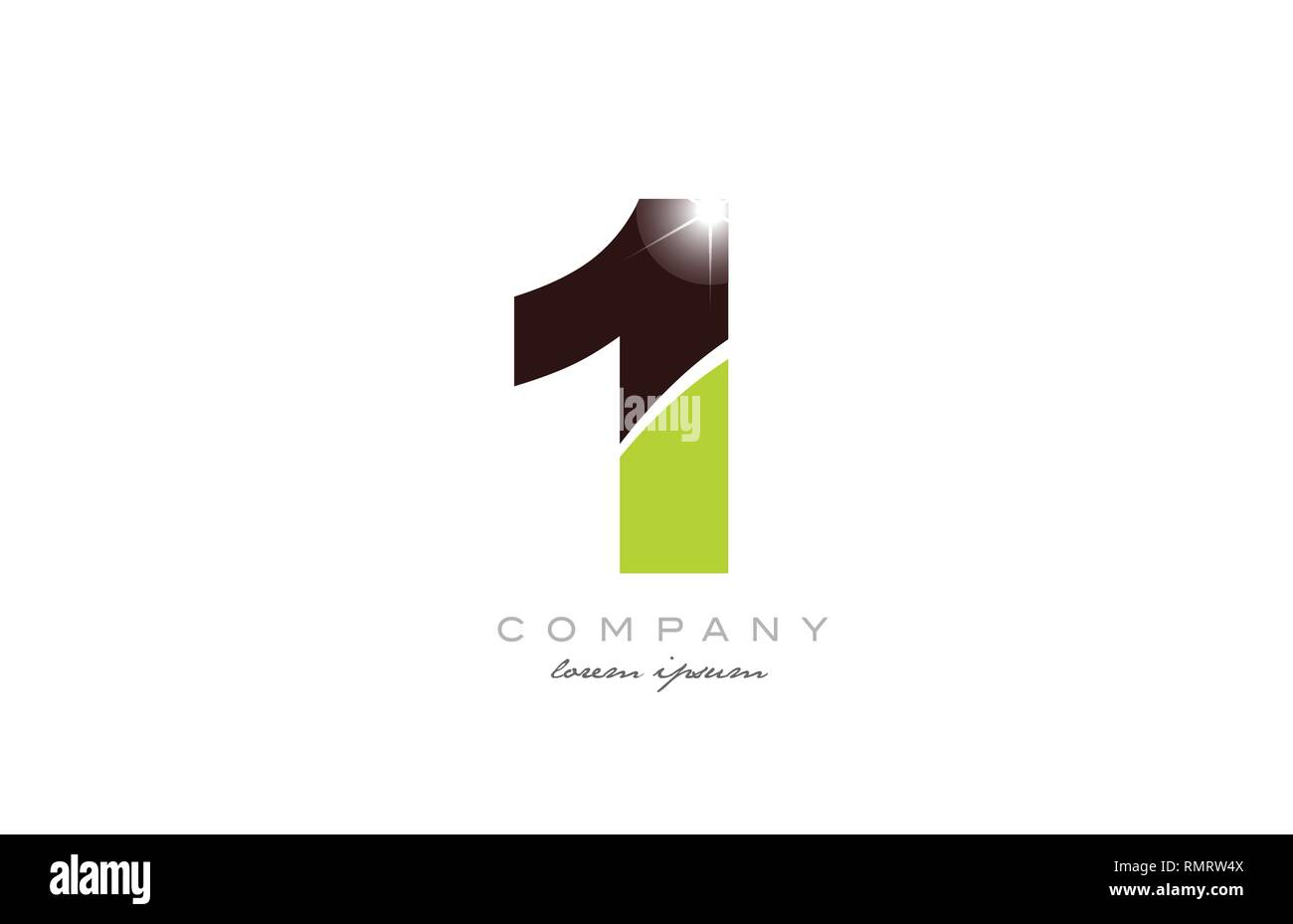 number 1 logo icon design with green and brown color suitable for a ...