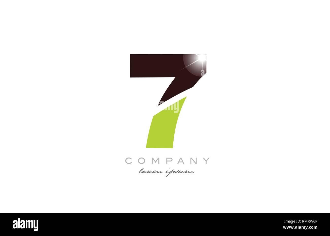 number 7 logo icon design with green and brown color suitable for a ...