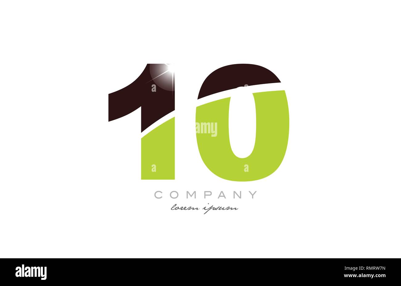 number 10 logo icon design with green and brown color suitable for a ...