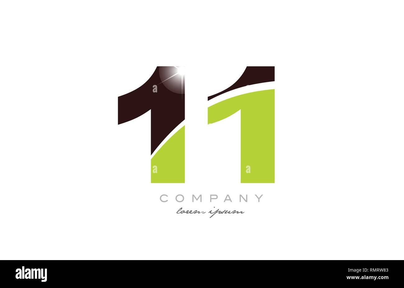 number 11 logo icon design with green and brown color suitable for a ...