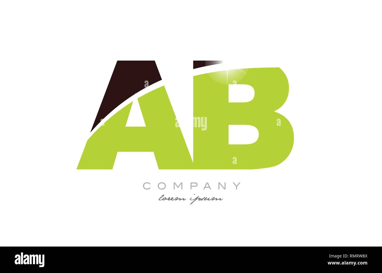 letter ab a b alphabet combination logo icon design with green and ...