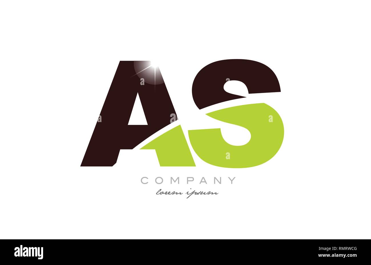 letter as a s alphabet combination logo icon design with green and ...
