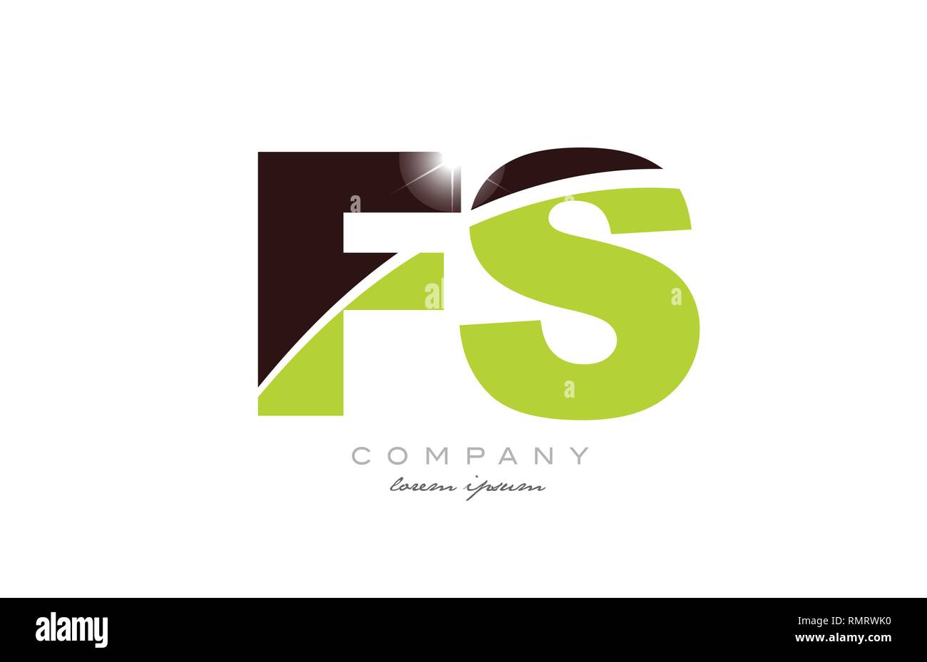 letter fs f s alphabet combination logo icon design with green and ...