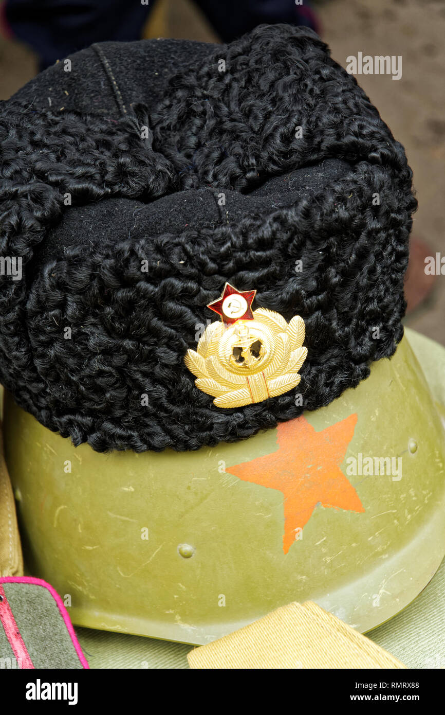 Photo hat, helmet, cockade, military hats Stock Photo - Alamy