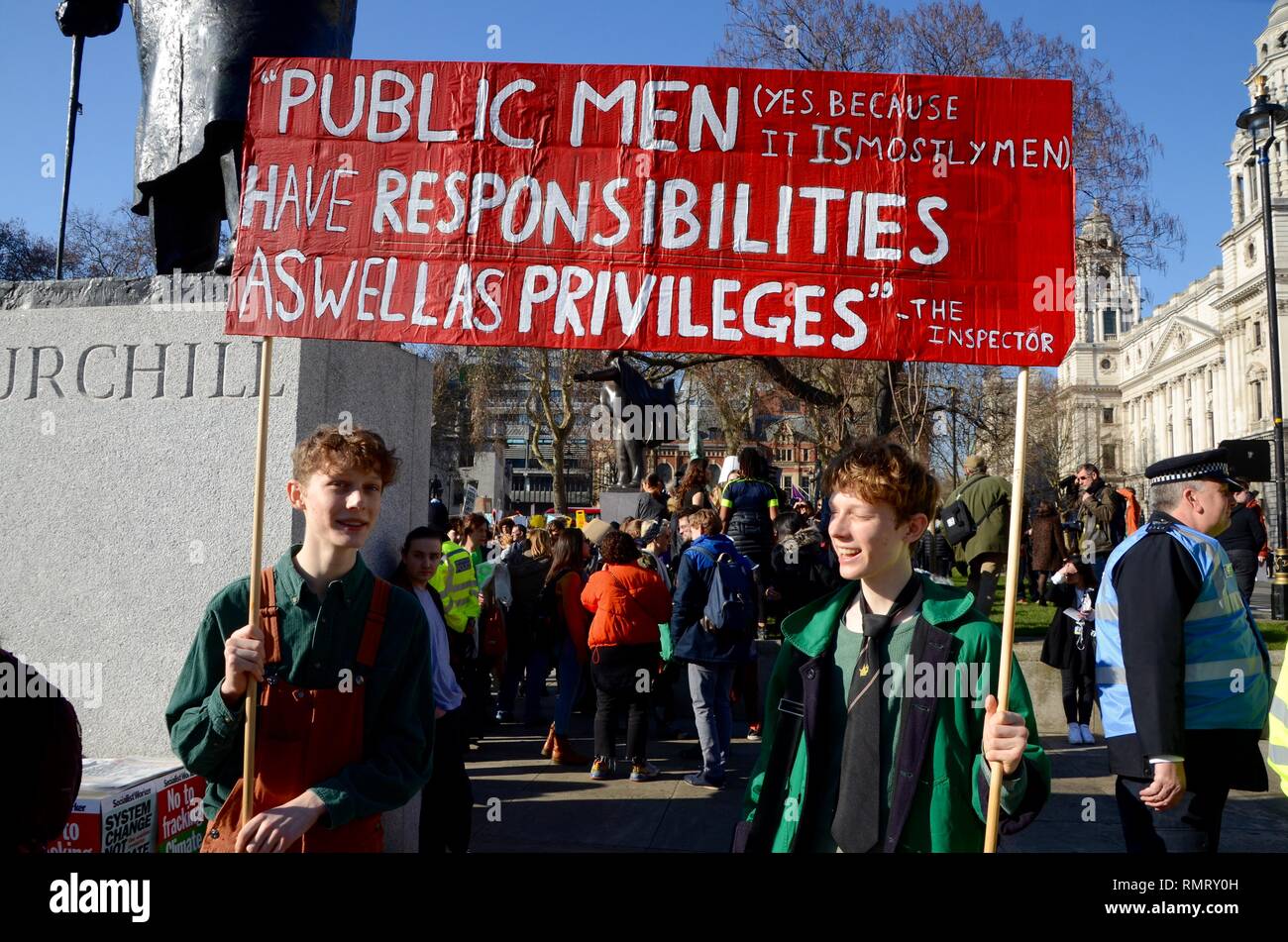school children in london who left school to protest against the ...