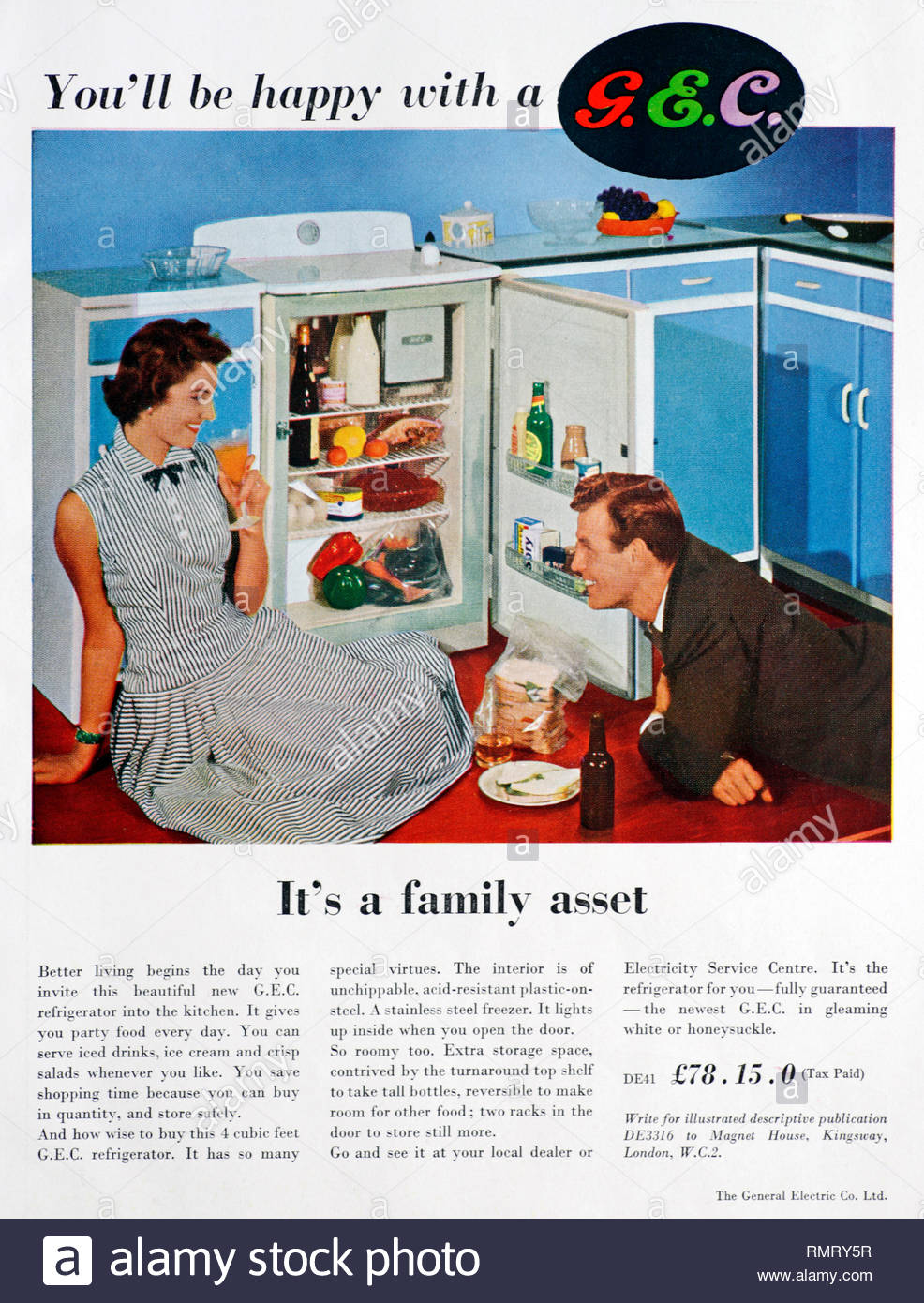 1950s advert fridge hi-res stock photography and images - Alamy