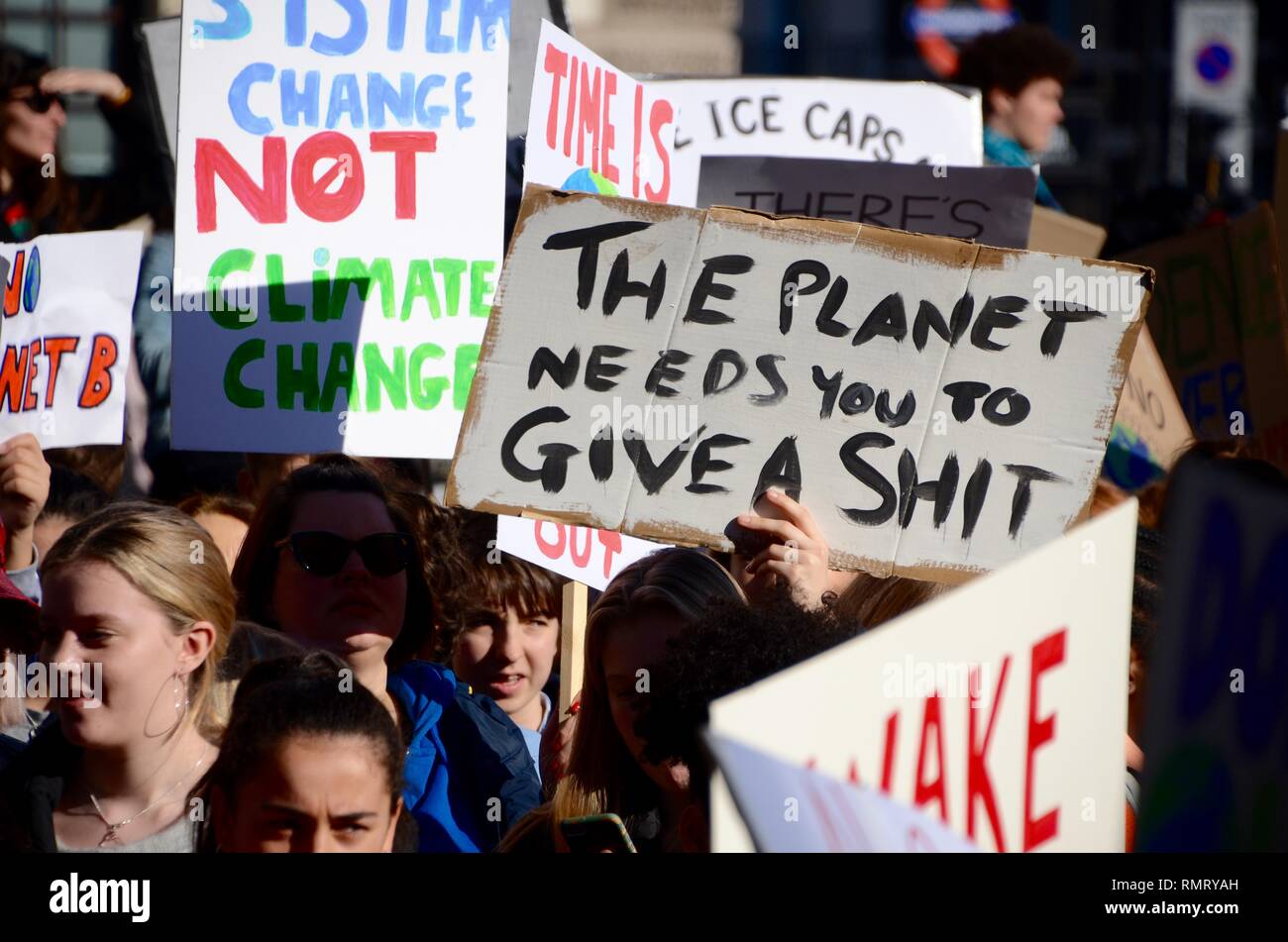 school children in london who left school to protest against the ...