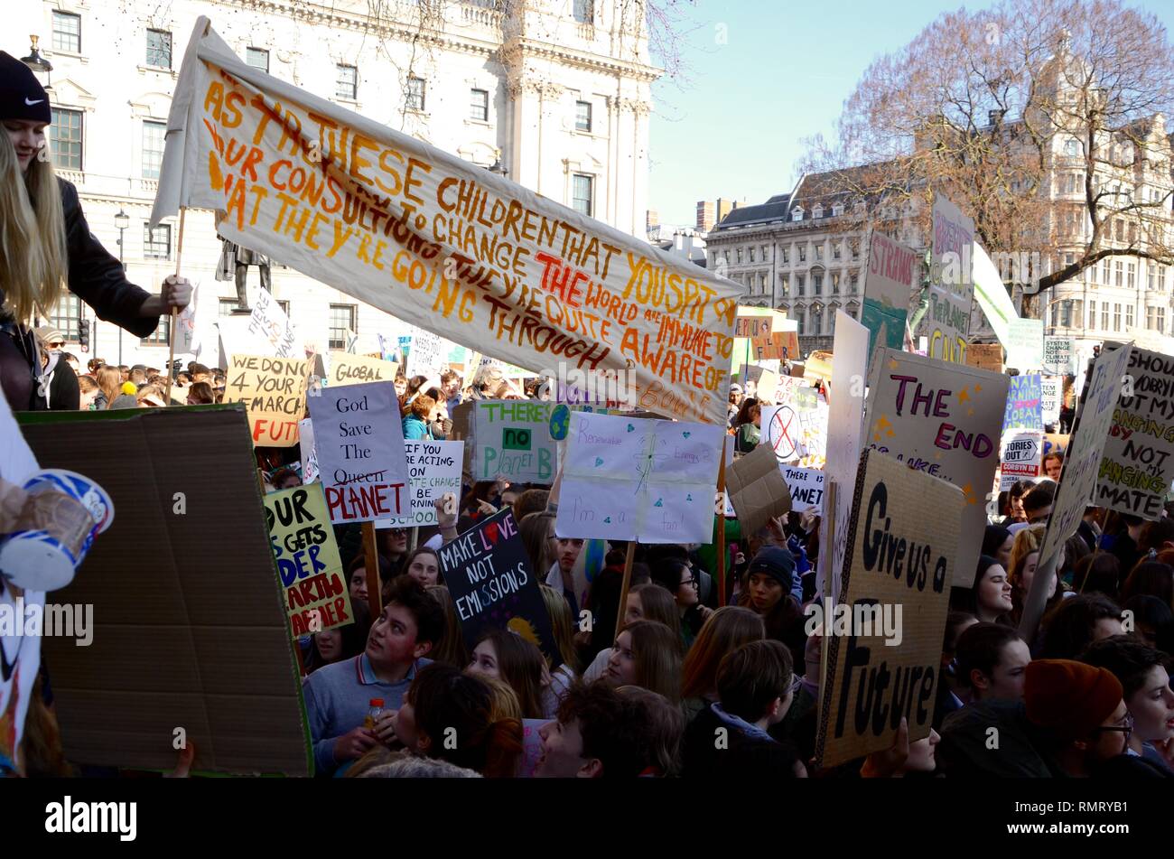 school children in london who left school to protest against the ...