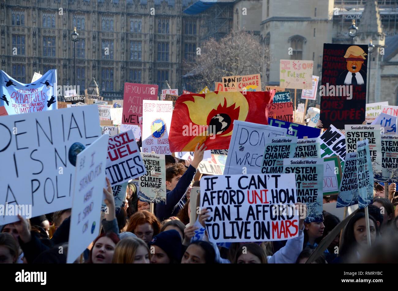 school children in london who left school to protest against the ...