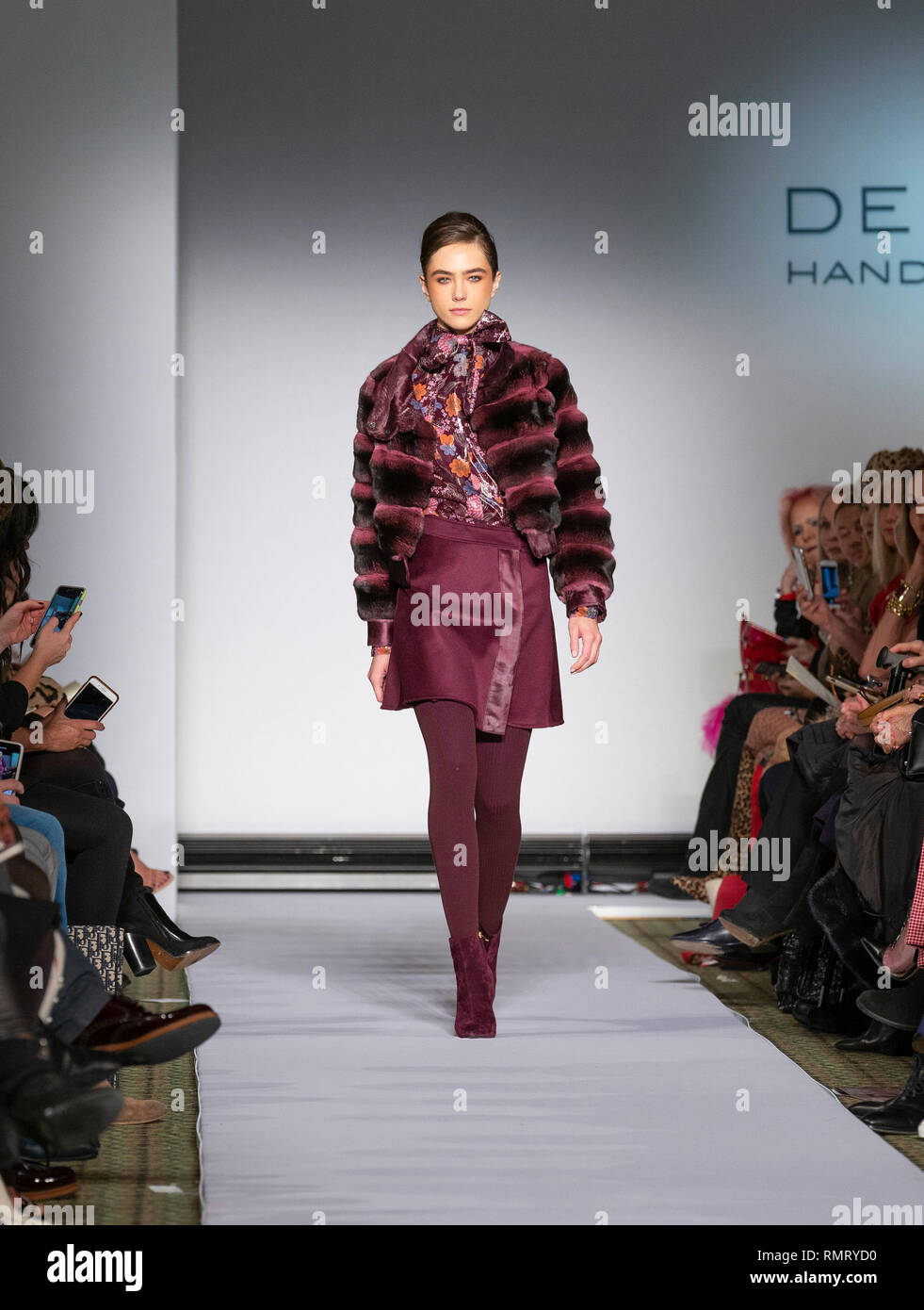 Model walks runway for Dennis Basso Fall/Winter 2019 collection during ...