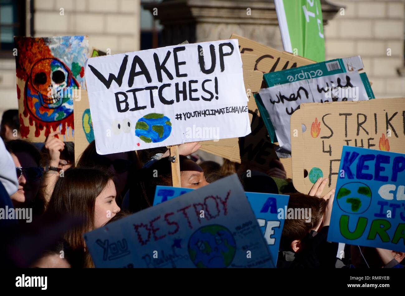 school children in london who left school to protest against the ...